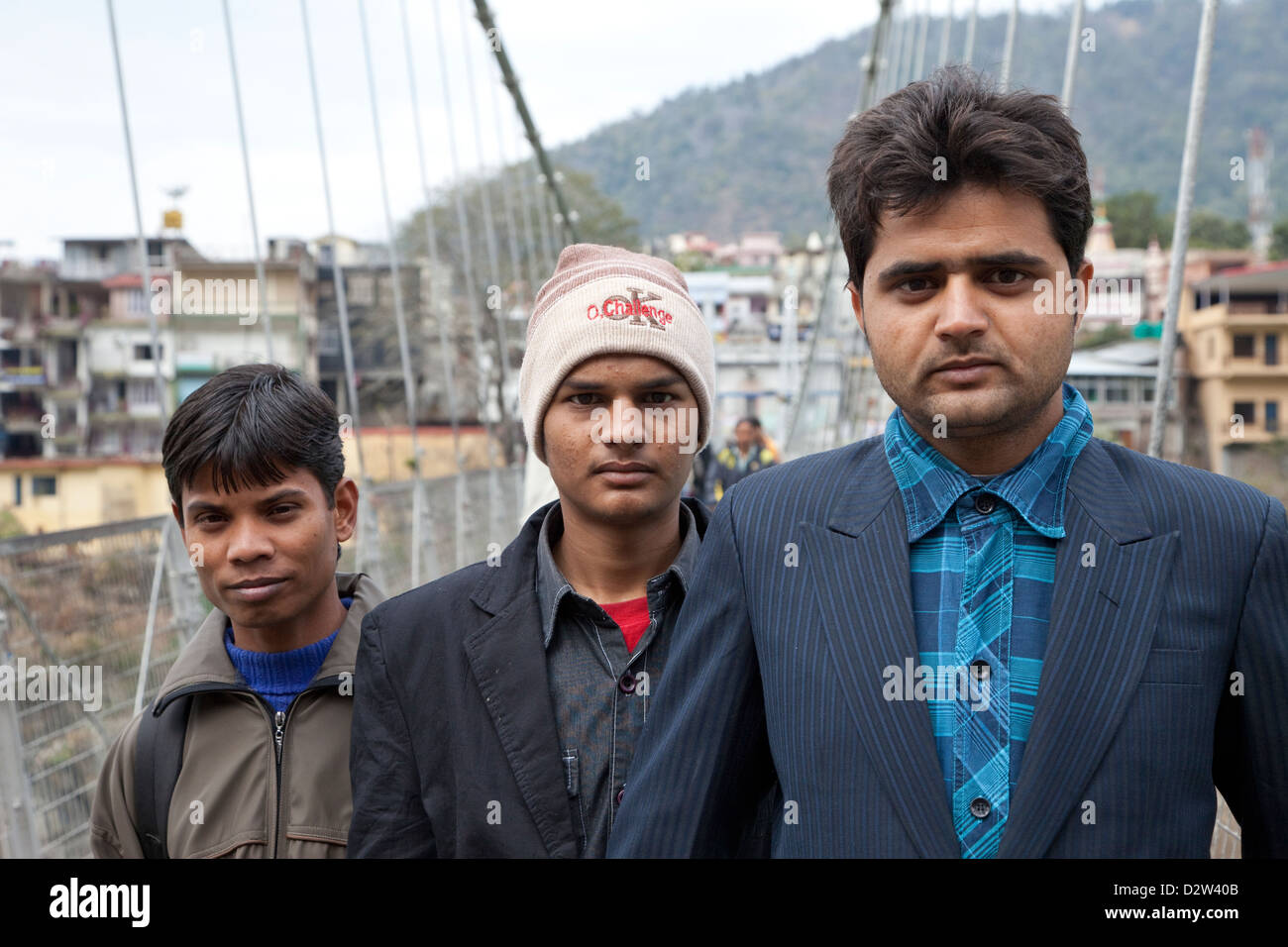 India, Rishikesh. Three Young Men Stock Photo - Alamy
