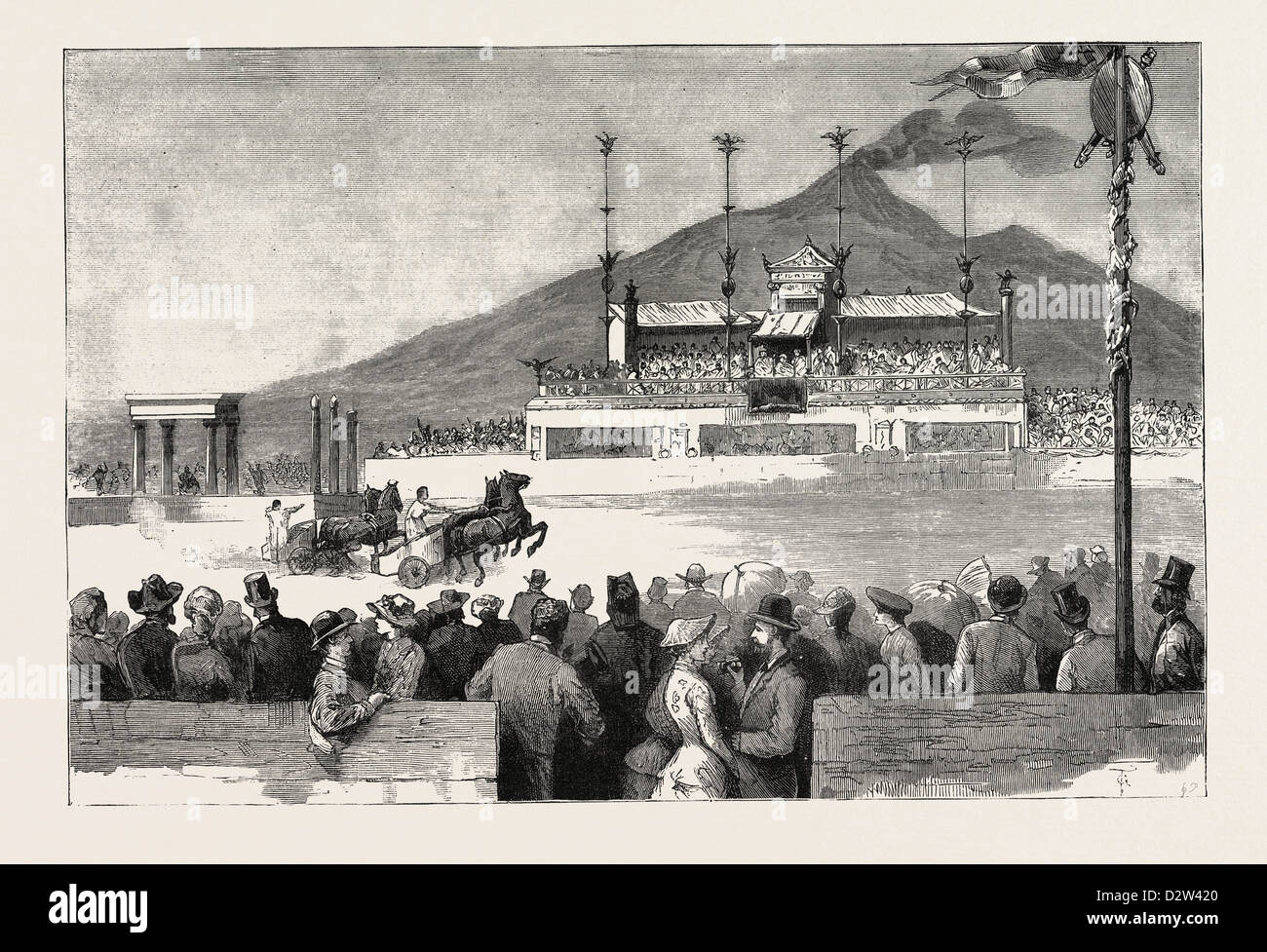 CHARIOT RACE IN THE ARENA POMPEII Stock Photo - Alamy