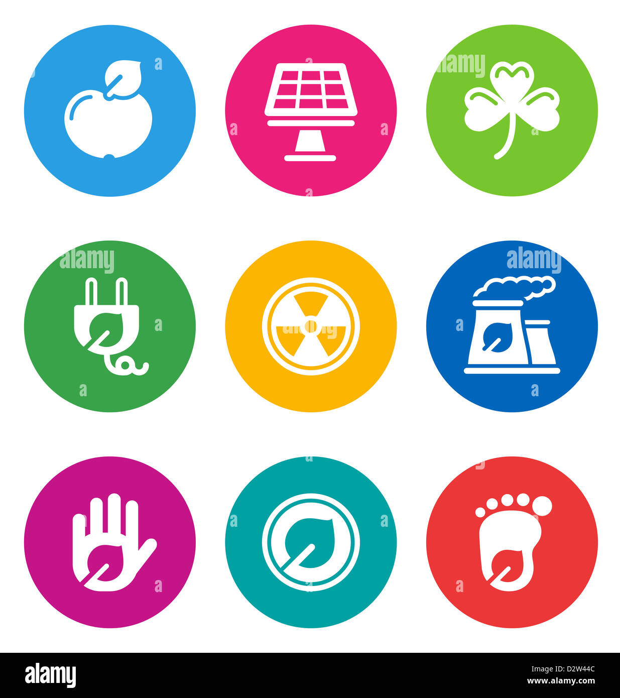 color circular environmental icons isolated on white background. EPS 10 ...