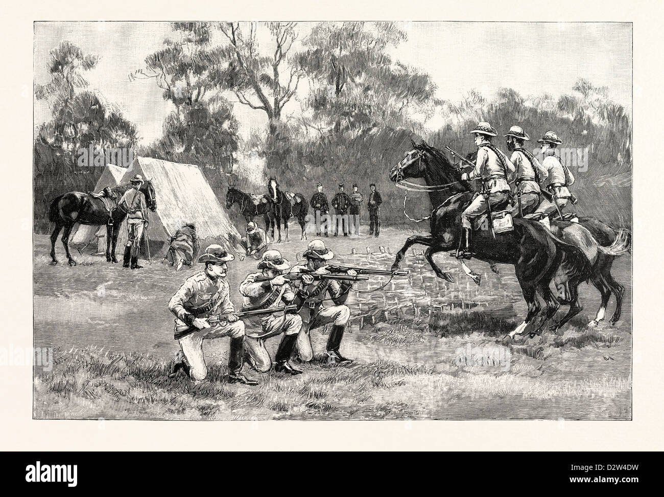 THE ROYAL MILITARY TOURNAMENT: THE VICTORIAN RIFLES PRACTISING AT ...