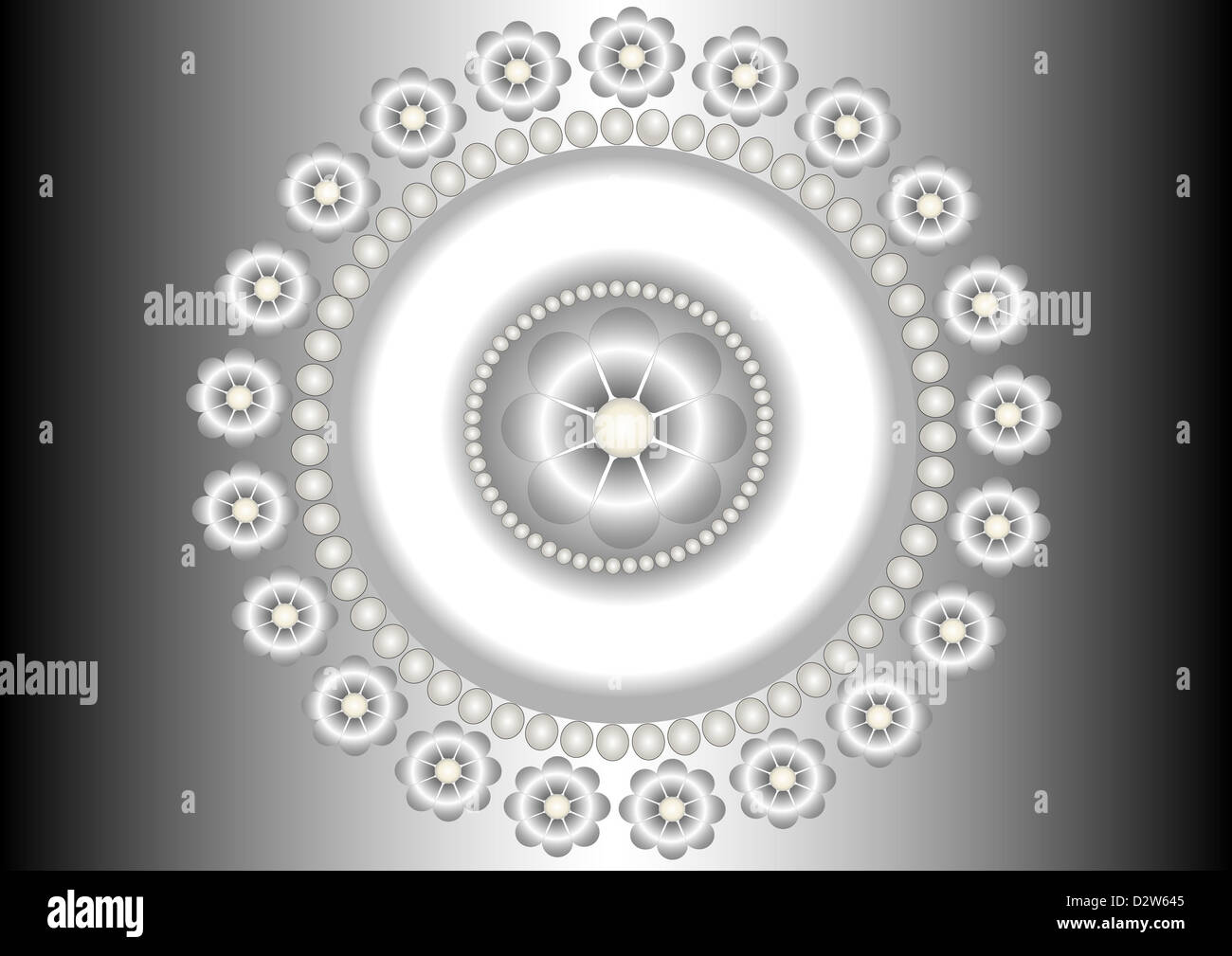 Abstract floral composition with pearls Stock Photo - Alamy