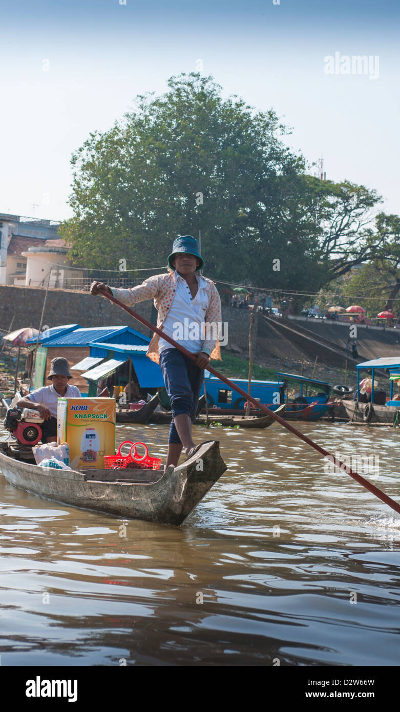 Vietnamese floating village kampong chhnang Tonle Sap river system ...