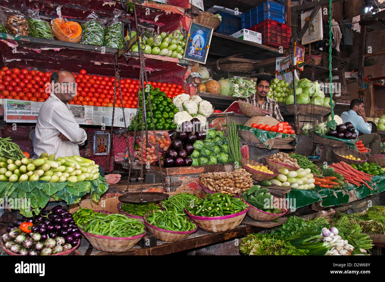Mumbai ( Bombay ) India Crawford Market Greengrocer Fruits Stock Photo ...