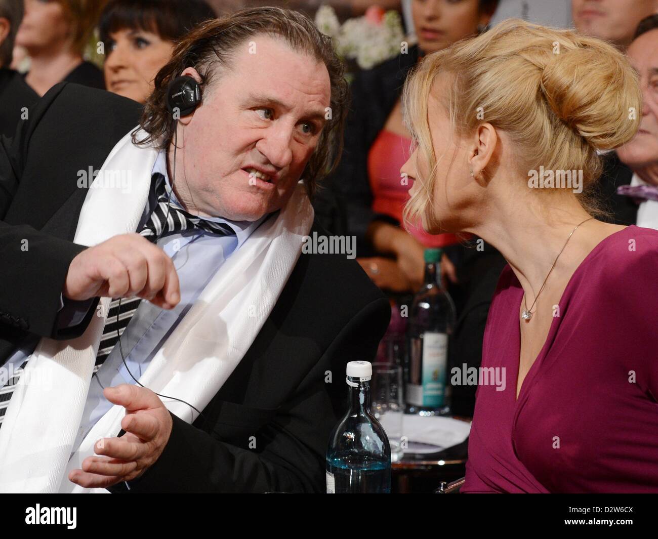 French-born actor Gerard Depardieu talks to German actress Veronica ...
