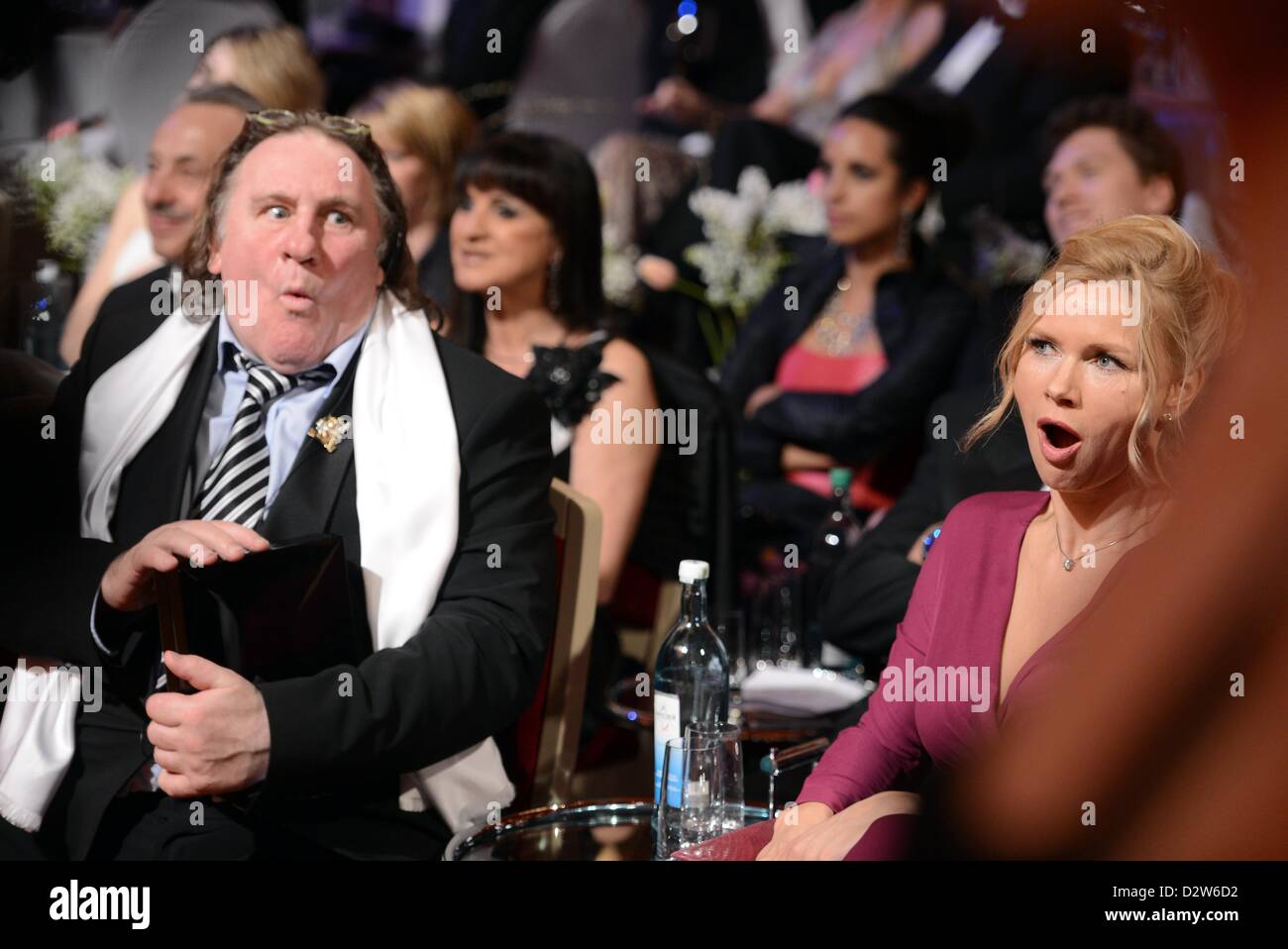 French-born actor Gerard Depardieu talks to German actress Veronica ...