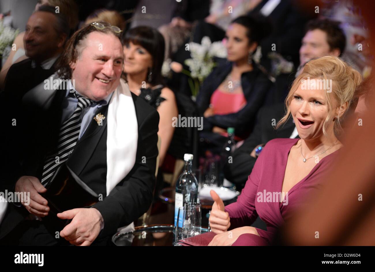 French-born actor Gerard Depardieu talks to German actress Veronica ...