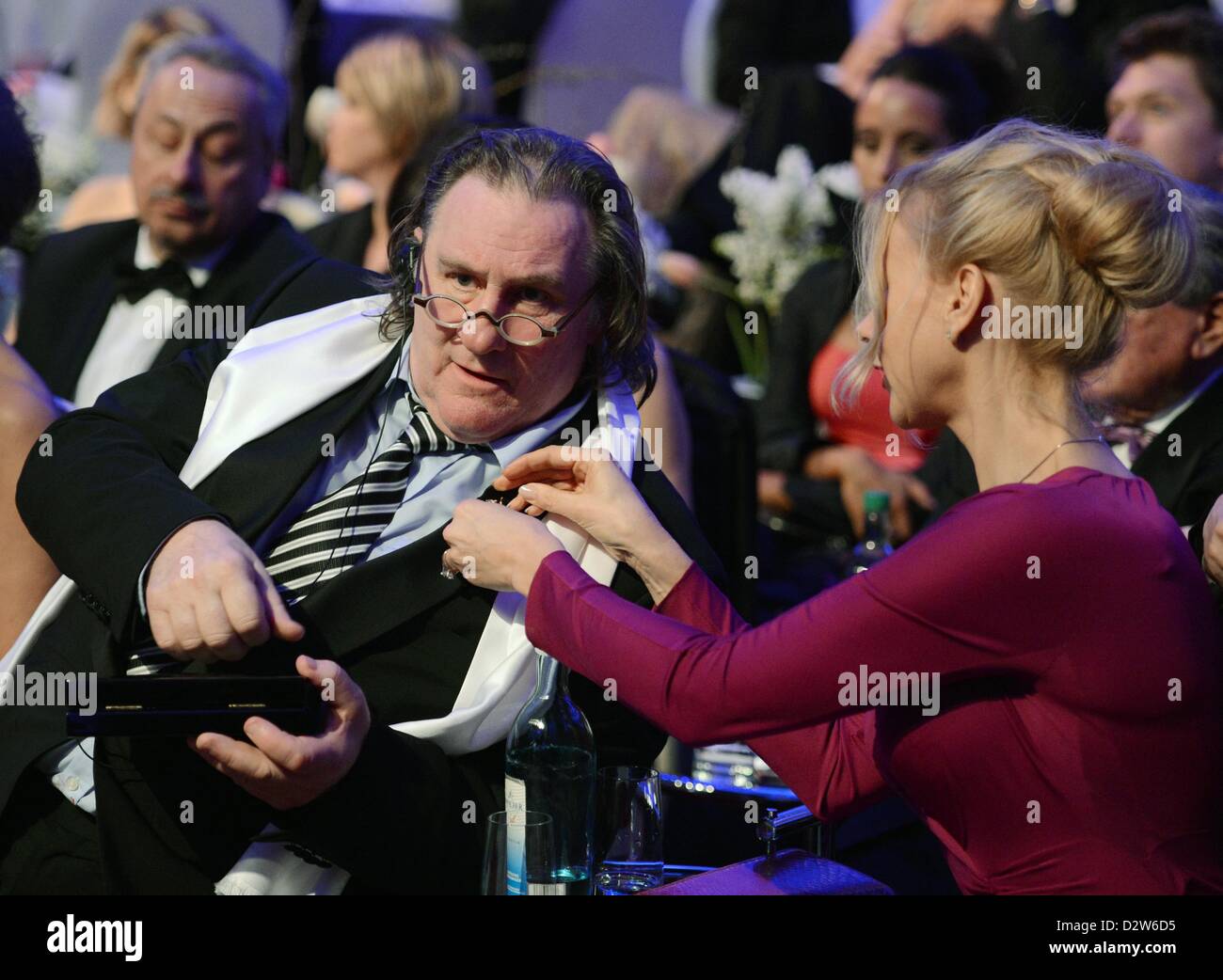 French-born actor Gerard Depardieu talks to German actress Veronica ...