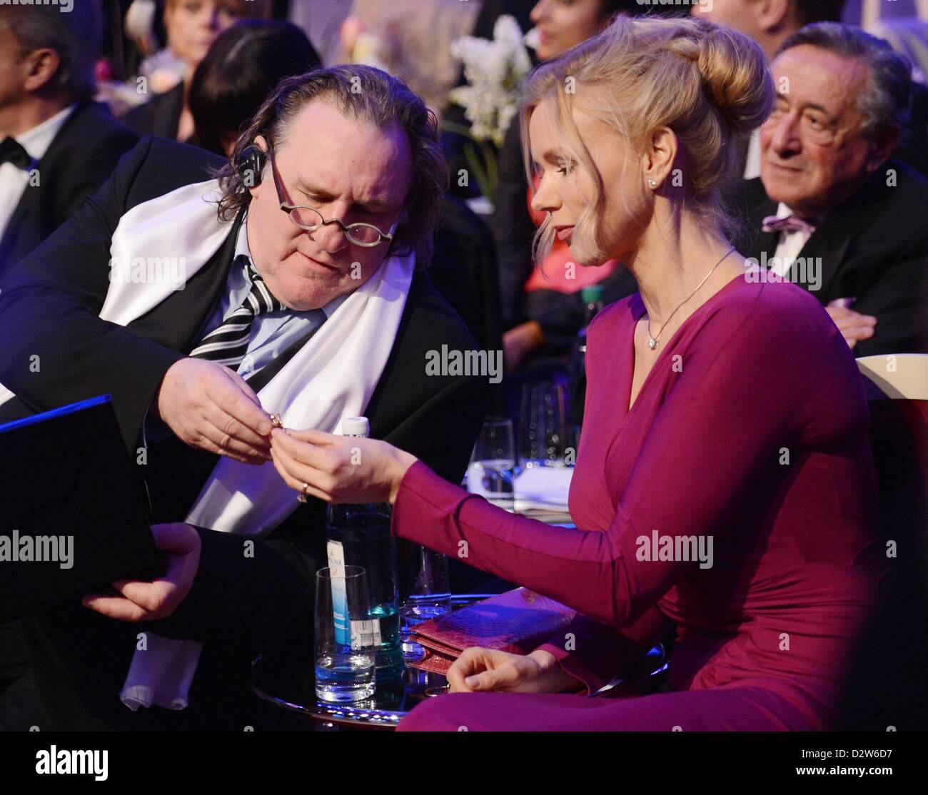 French-born actor Gerard Depardieu talks to German actress Veronica ...