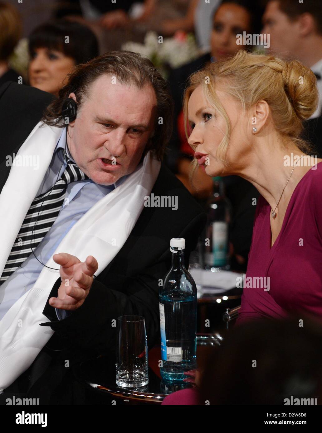 French-born actor Gerard Depardieu talks to German actress Veronica ...