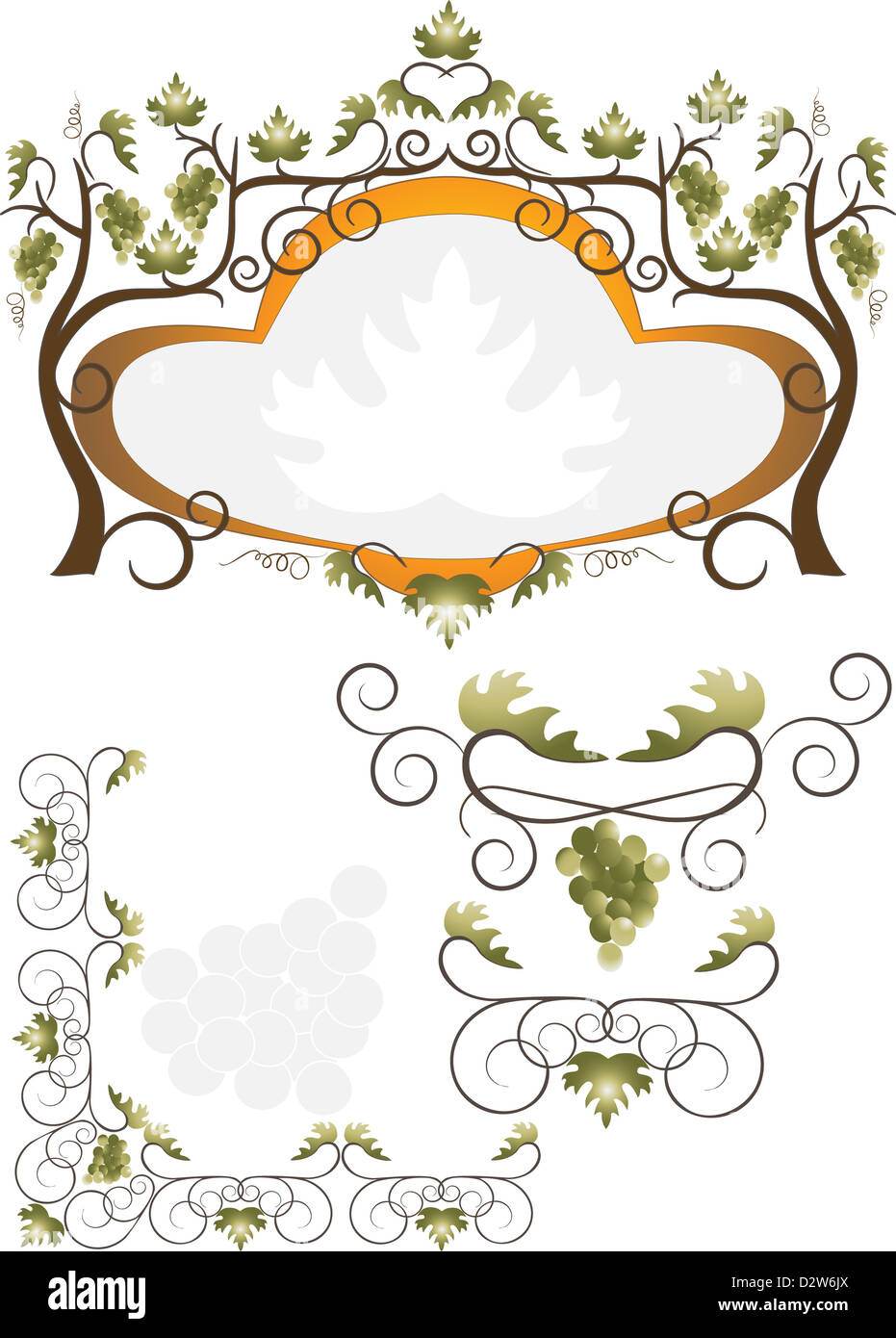 Label of grape leaves Stock Photo - Alamy