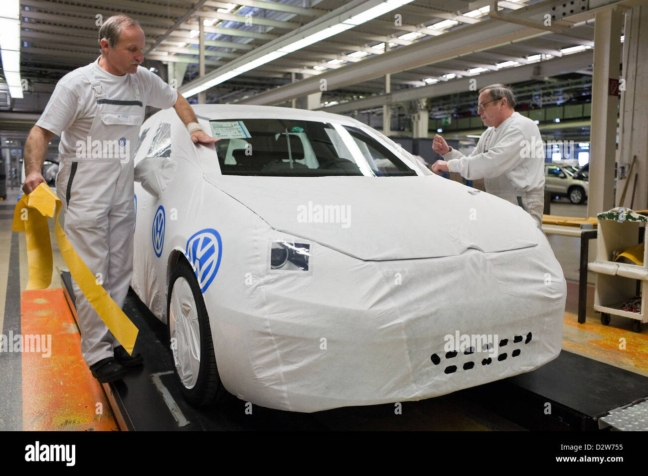 Wolfsburg, Germany, Volkswagen factory, production of the Golf 6 and ...