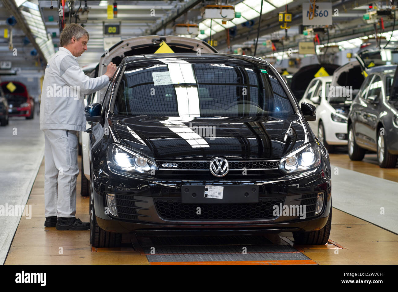 Wolfsburg, Germany, Volkswagen factory, production of the Golf 6 and ...