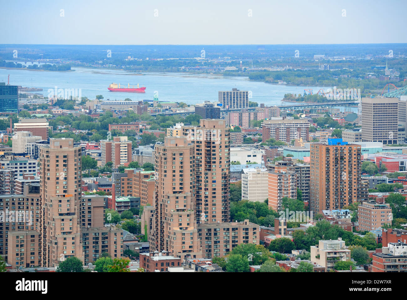 Montreal day view from Mont Royal with city skyline Stock Photo - Alamy
