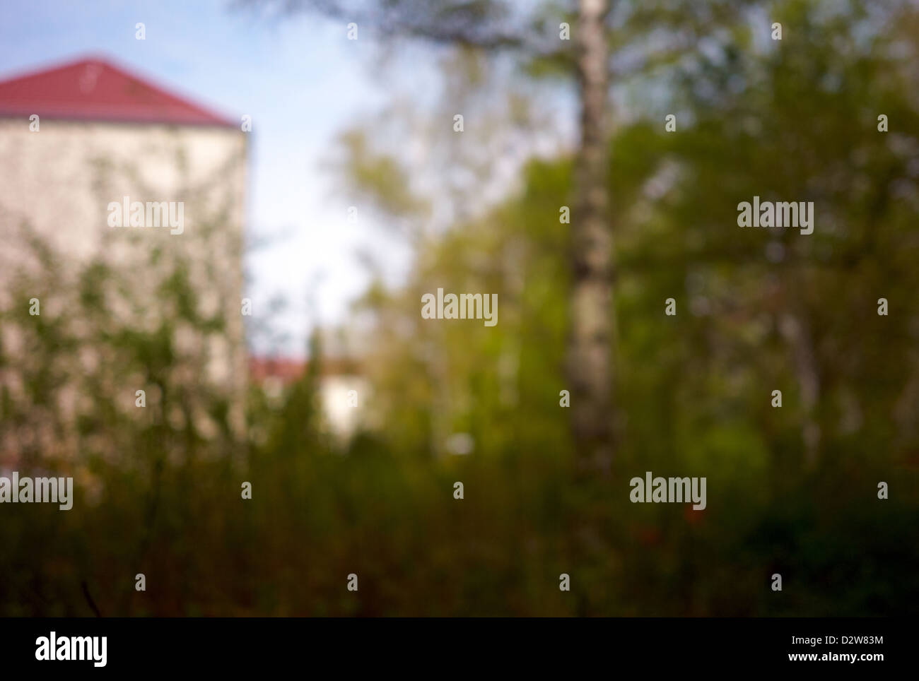 Berlin, Germany, impressionistic view of a landscaped backyard Stock ...