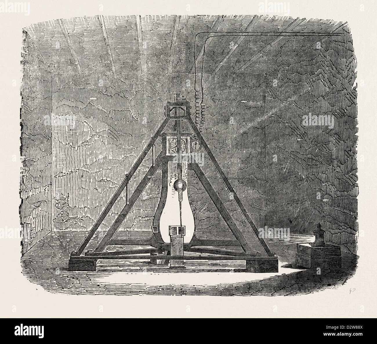 PENDULUM-ROOM AT THE BOTTOM OF THE HARTON COAL-PIT 1854 Stock Photo - Alamy