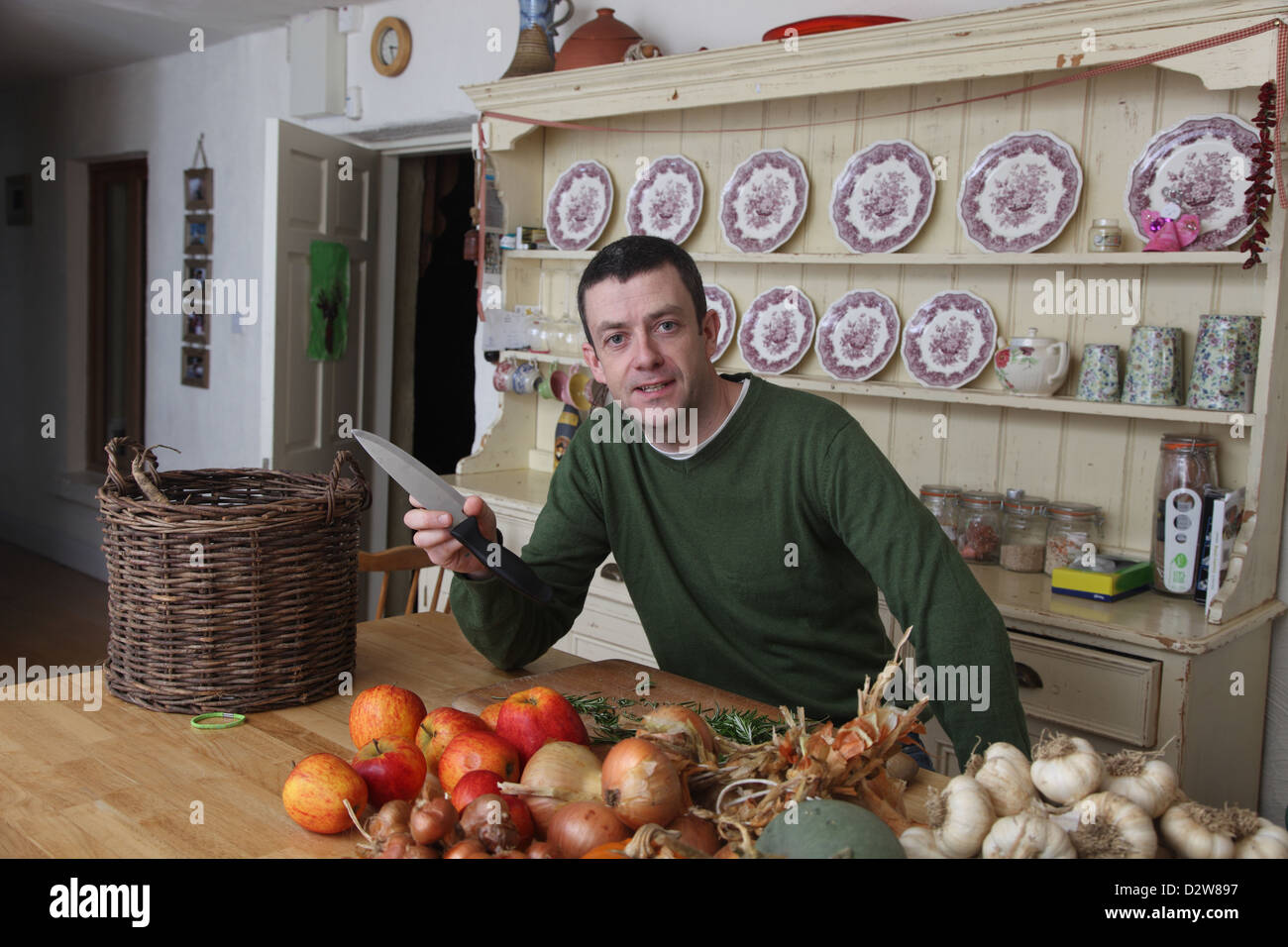 Michael Kelly, CEO & founder of GIY with homegrown vegetables in his ...