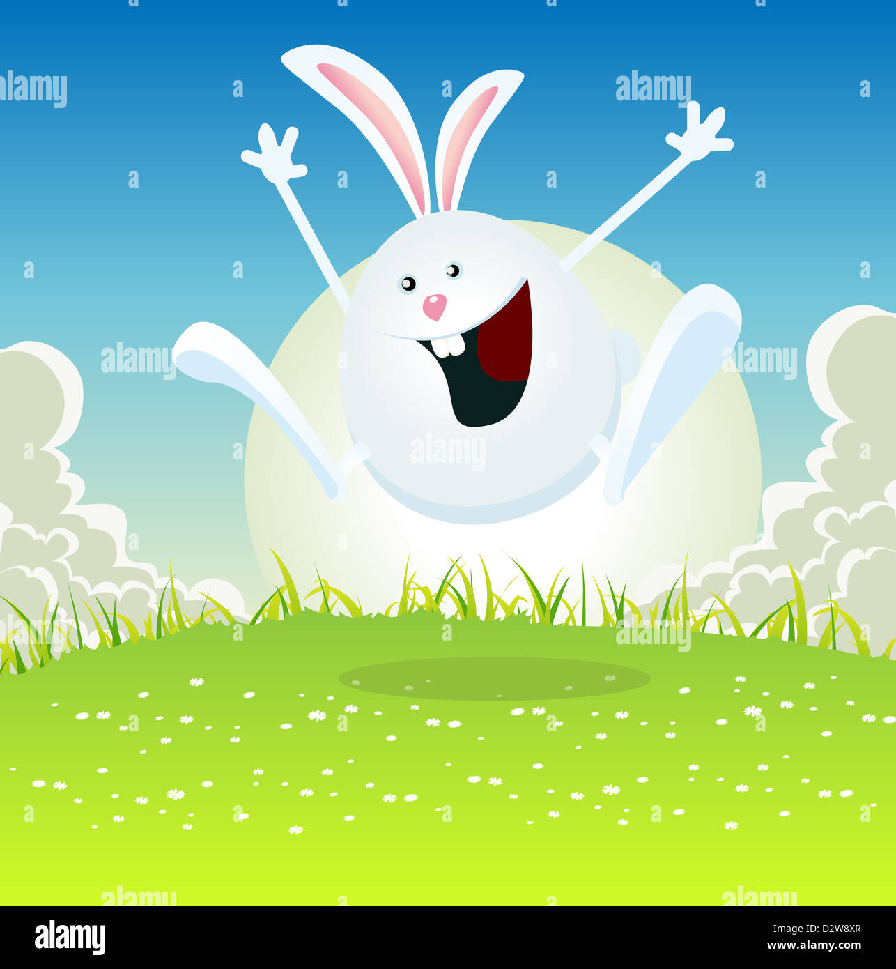 Cheerful easter bunny jumping cartoon hi-res stock photography and ...