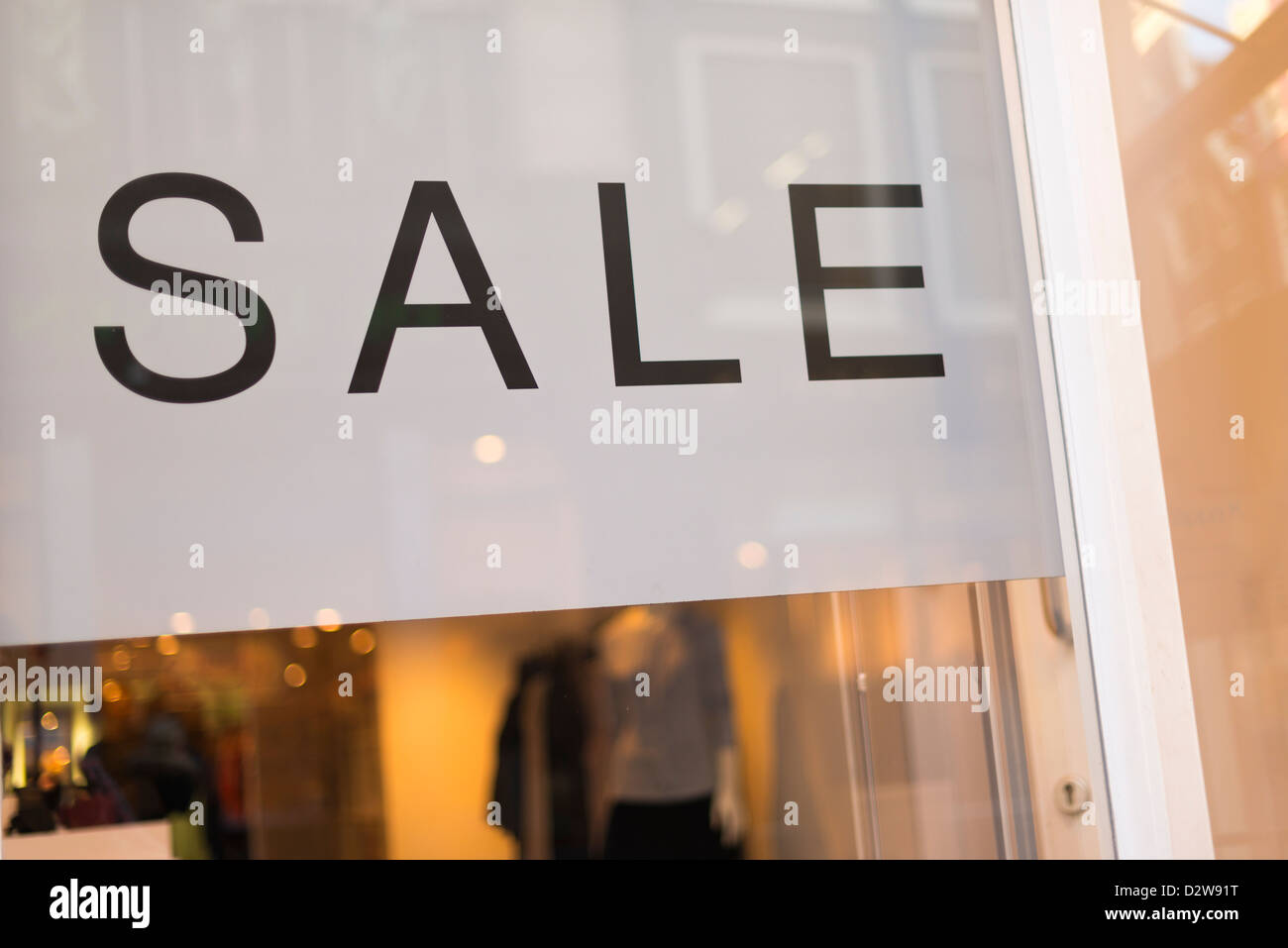 Sale sign in a shop Stock Photo - Alamy