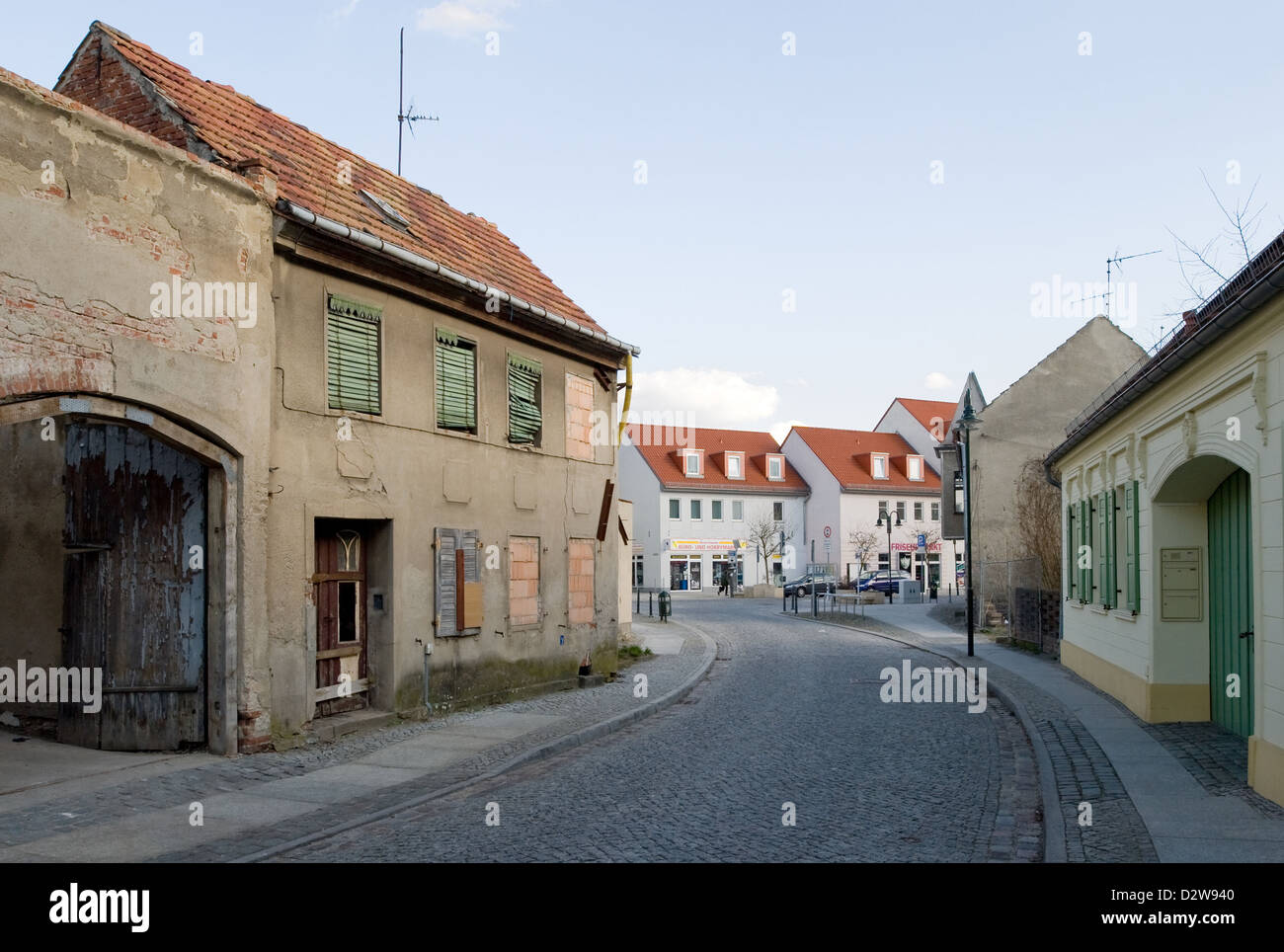 Strausberg, Germany, renovated and unrenovated houses in the city ...