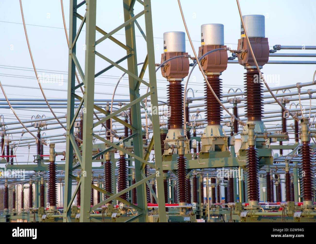Neuenhagen, Germany, insulators and transformers in the substation ...