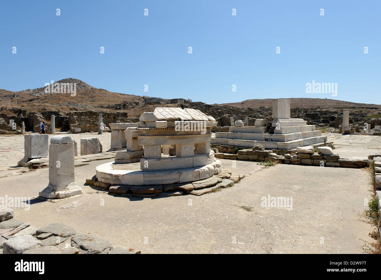 Delos Greece . A circular marble shrine in the centre of the Agora of ...