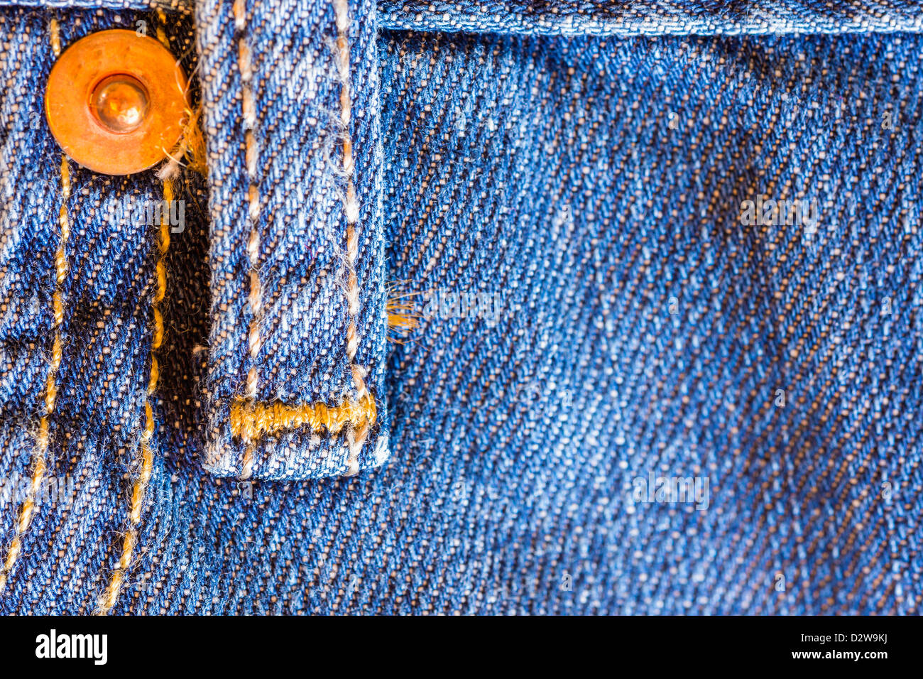 Denim Jeans Fabrics Texture Background - Close up of rivet and flap ...