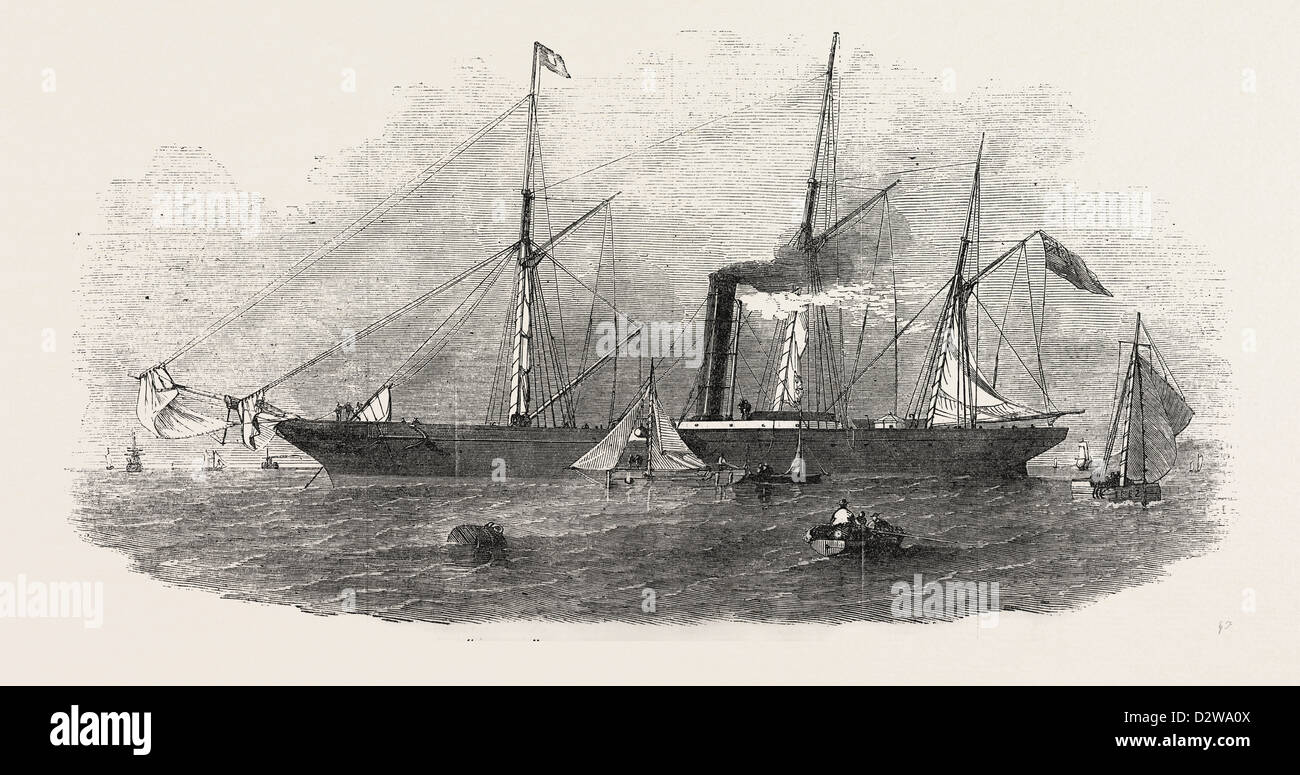THE NILE SCREW STEAMSHIP WRECKED OFF GODREVY POINT 1854 Stock Photo - Alamy