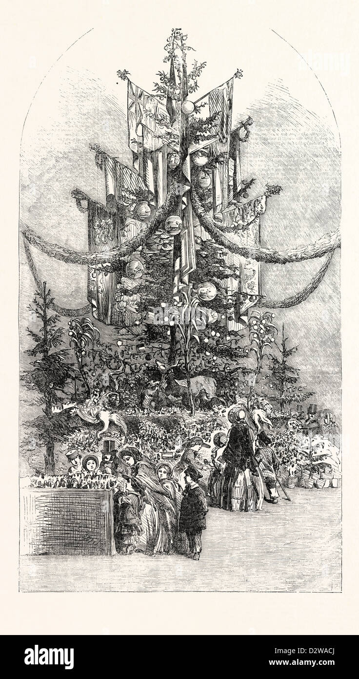 GIGANTIC CHRISTMAS TREE AT THE CRYSTAL PALACE SYDENHAM UK 1854 Stock ...