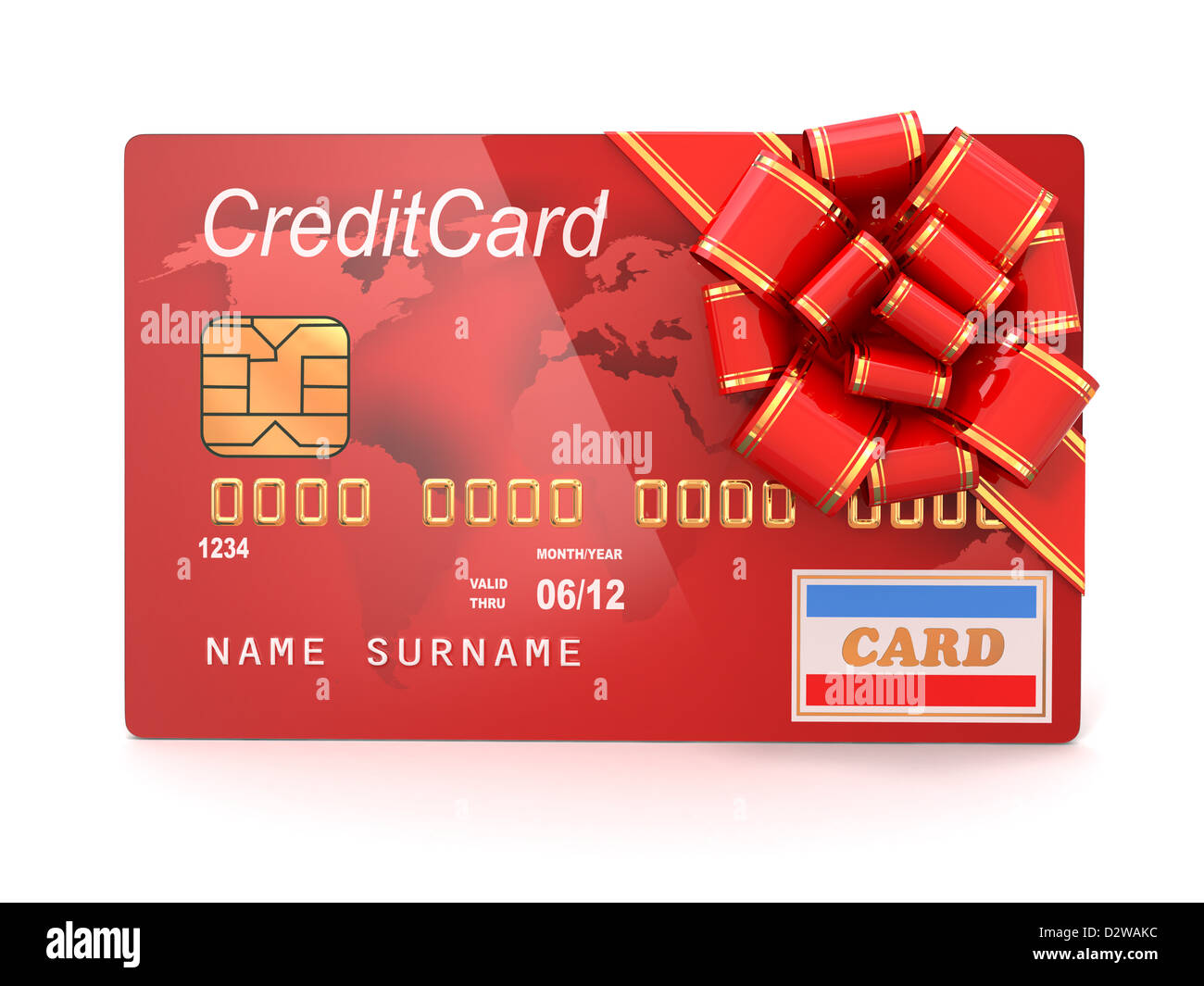 Gift ñredit ñard on white background. 3d Stock Photo - Alamy