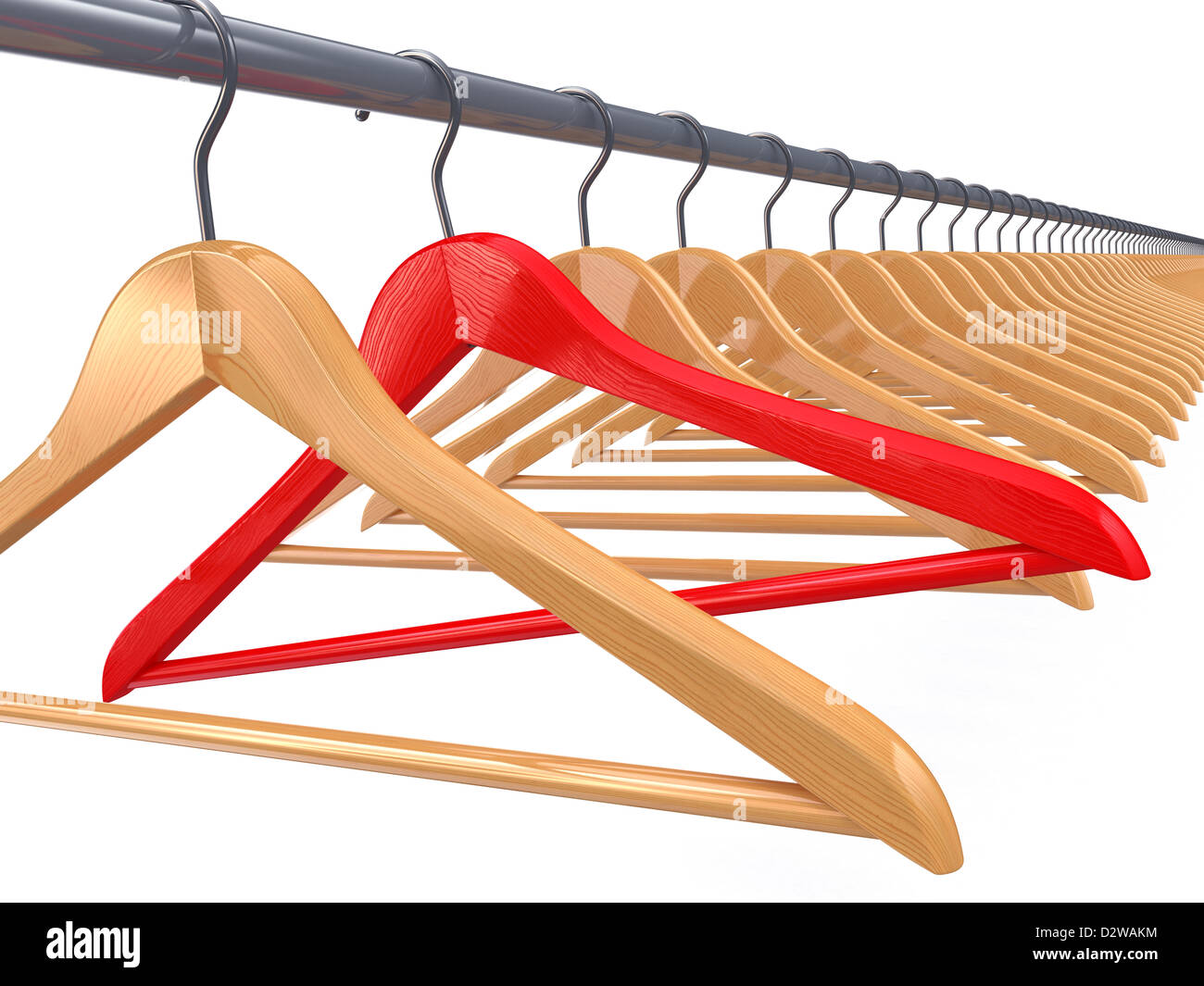 Clothes hangers on white isolated background. 3d Stock Photo - Alamy