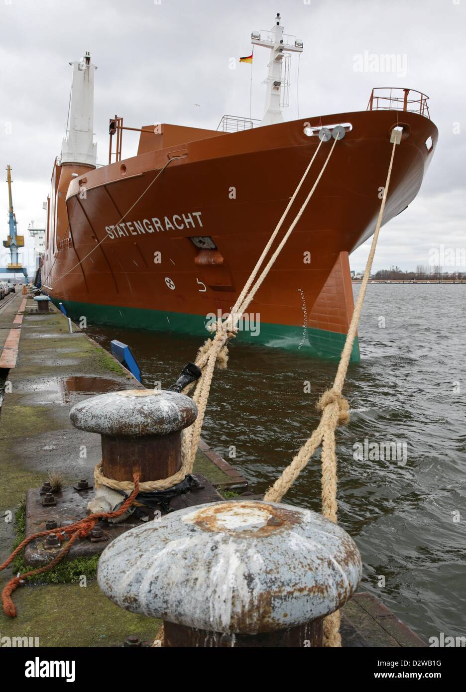 The 172 meter long Dutch freighter ship "Statengracht" is docked with a ...