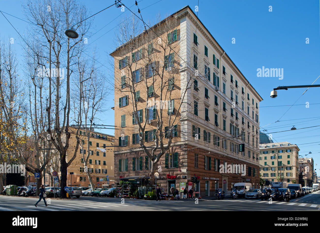 Genoa, Italy, housing development at Corso Torino, Genova-Foce Stock ...