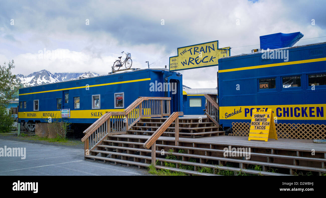 The Train Wreck, collection of refurbished railcars from Alaska ...