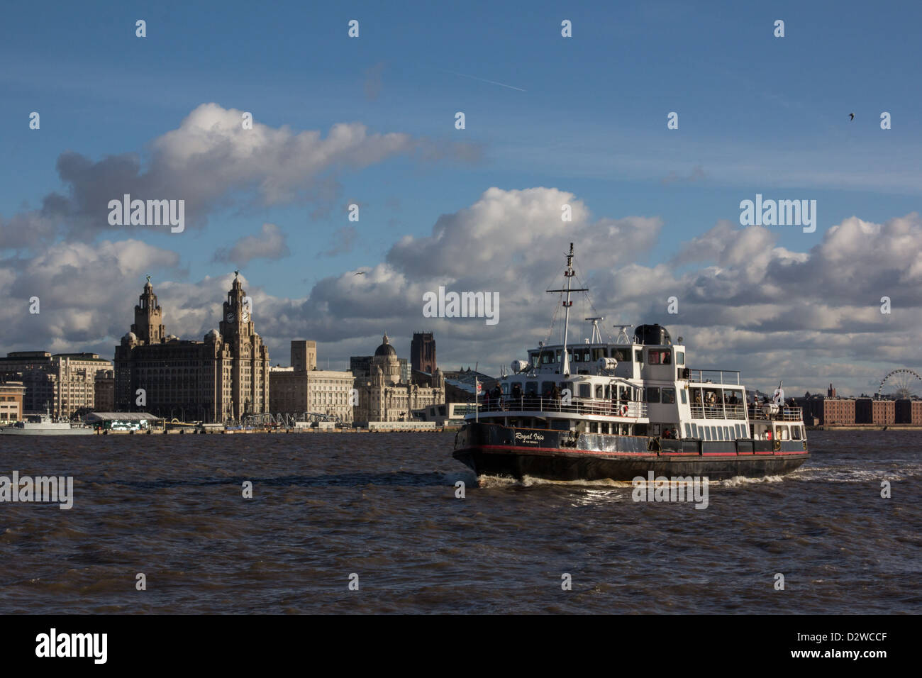 A Mersey Ferry the 'MV Royal Iris of the Mersey' on the River Mersey ...