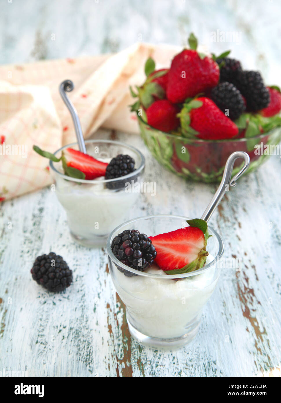 Fresh blackberry yogurt hi-res stock photography and images - Alamy