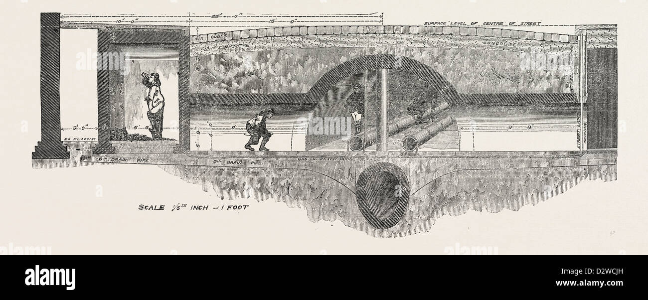 NEW SUBWAY KING STREET COVENT GARDEN LONDON: CROSS SECTION SHOWING THE ...