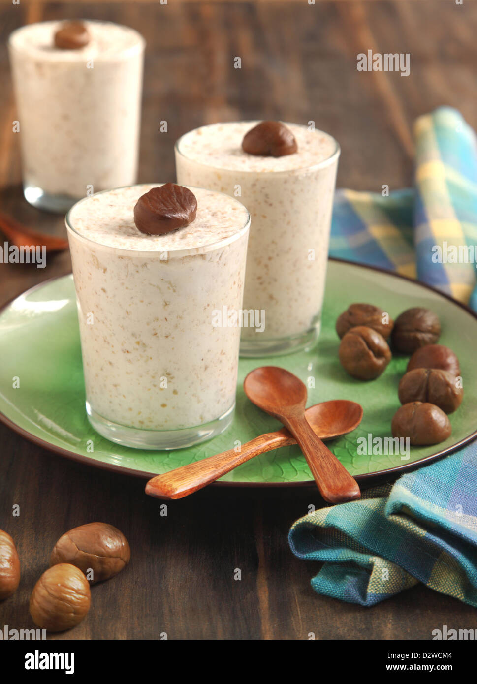 Chestnut mousse - french dessert Stock Photo - Alamy
