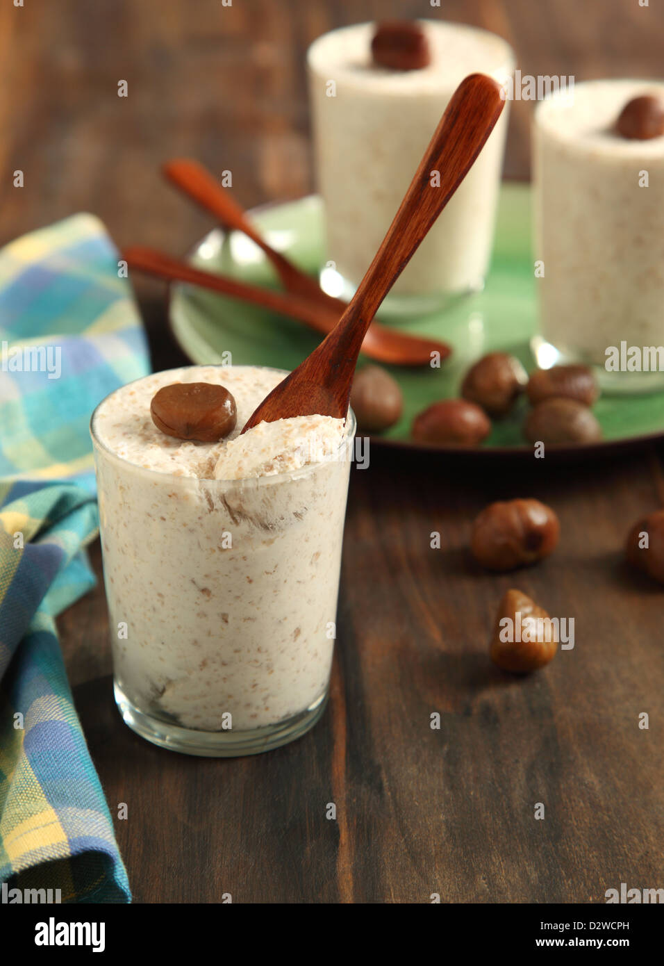 Chestnut mousse - french dessert Stock Photo - Alamy