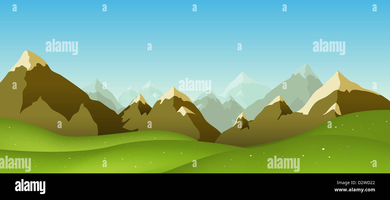 Mountain Range Cartoon
