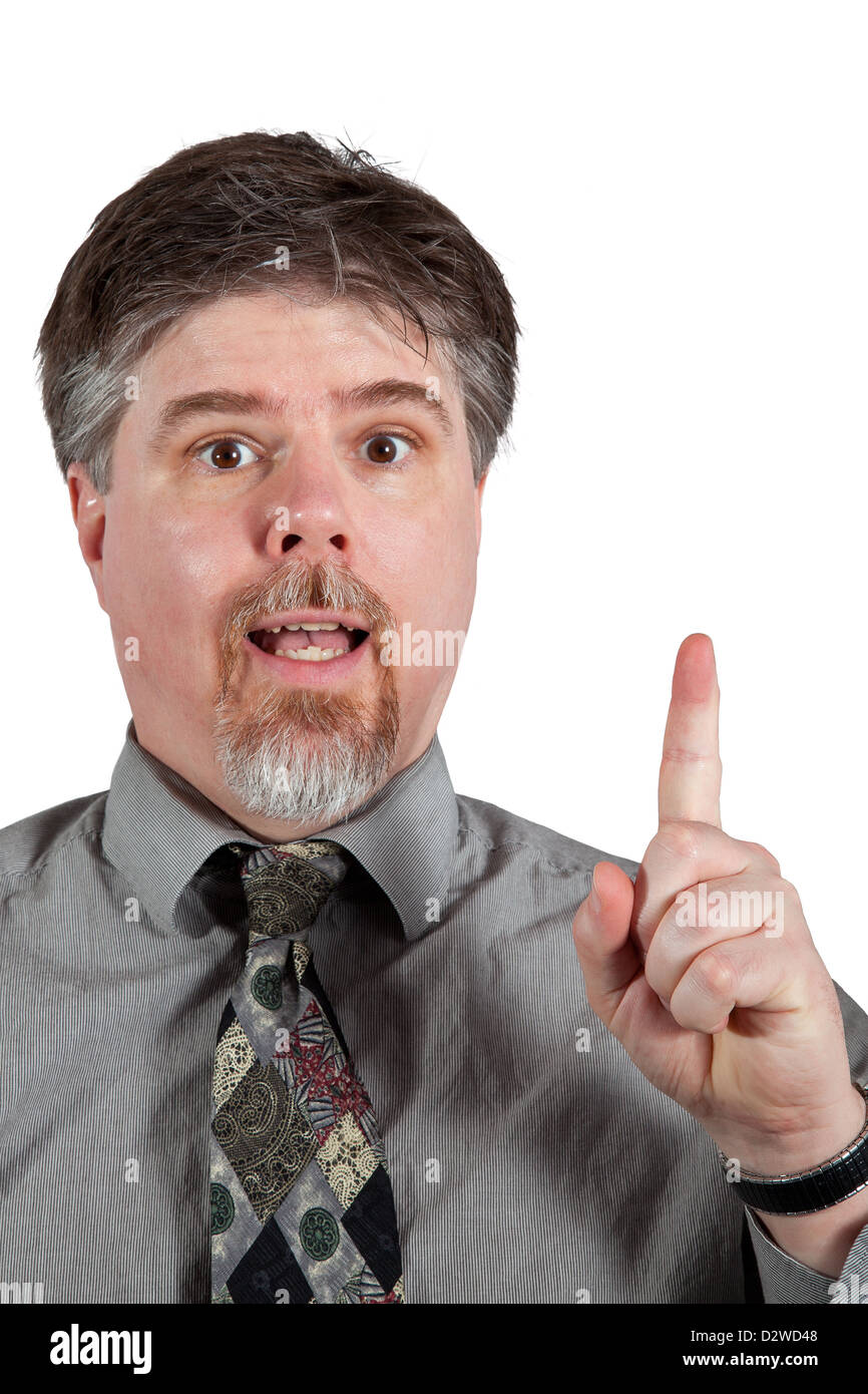 A portrait of a business man who has just come up with a great idea ...