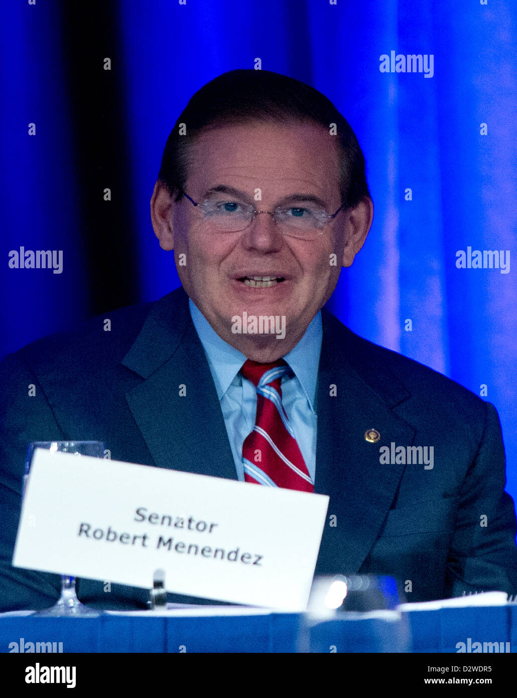 United States Senator Bob Menendez (Democrat of New Jersey) appears at ...