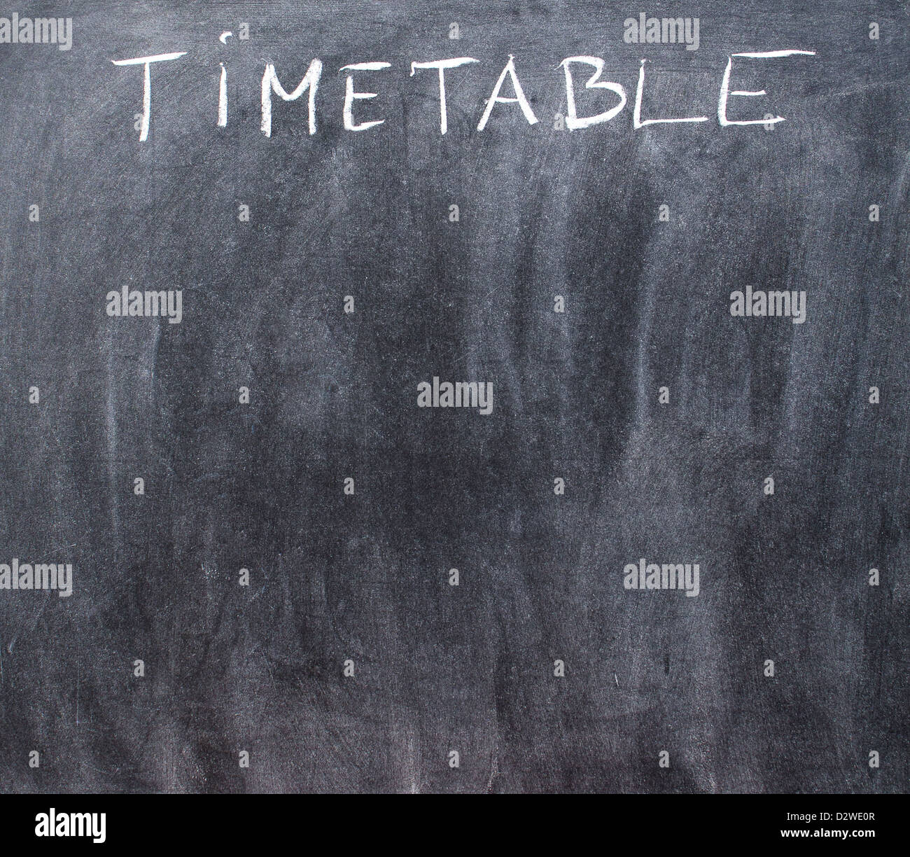 Word timetable written with chalk on blackboard Stock Photo - Alamy