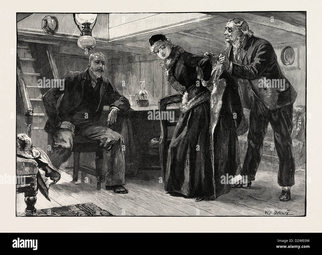 ON BOARD THE LIGHT OF THE WORLD DRAWN BY W.H. OVEREND Stock Photo - Alamy