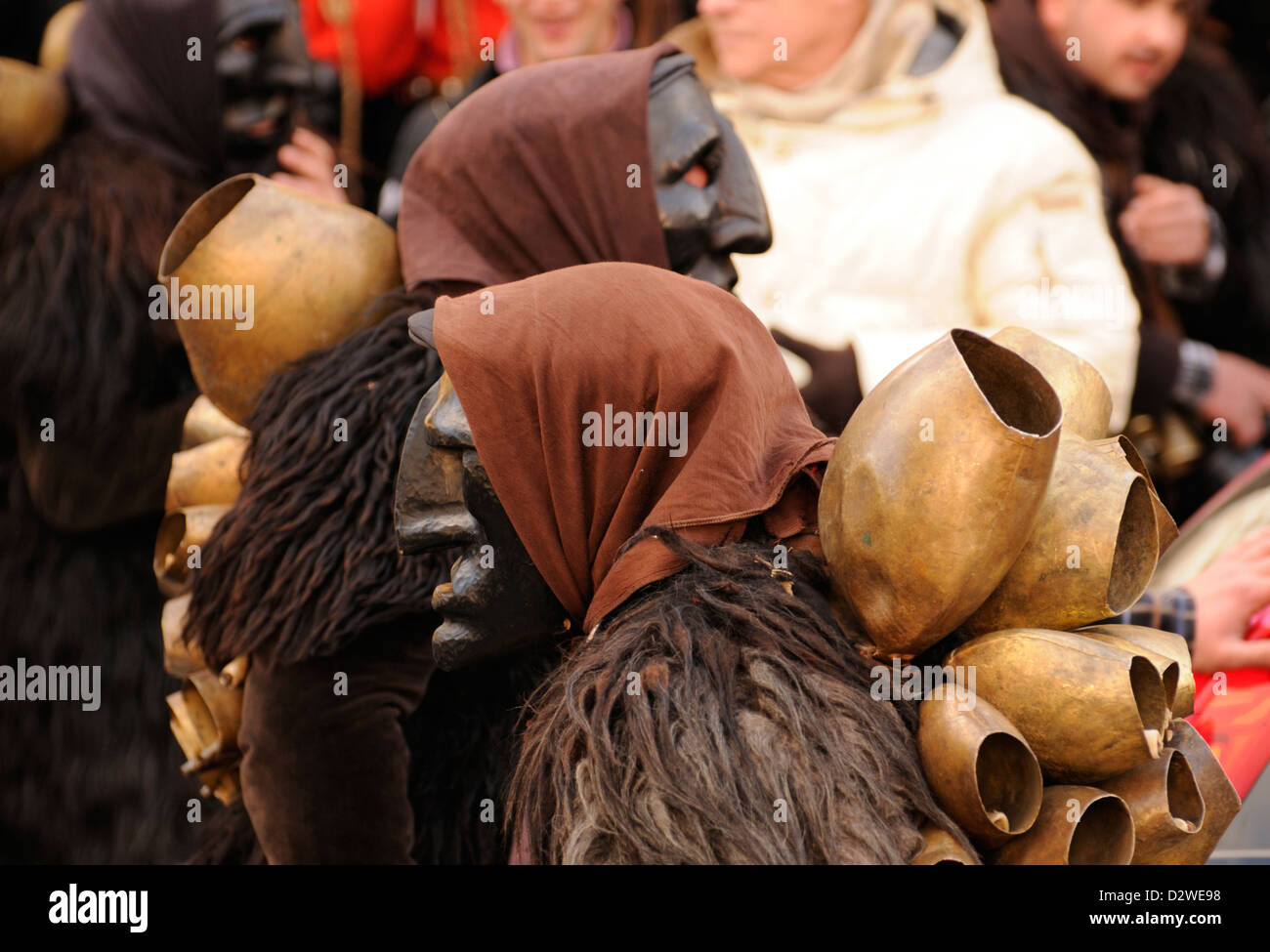 Mamuthones mask at the Mamoiada traditional carnival of Barbagia ...