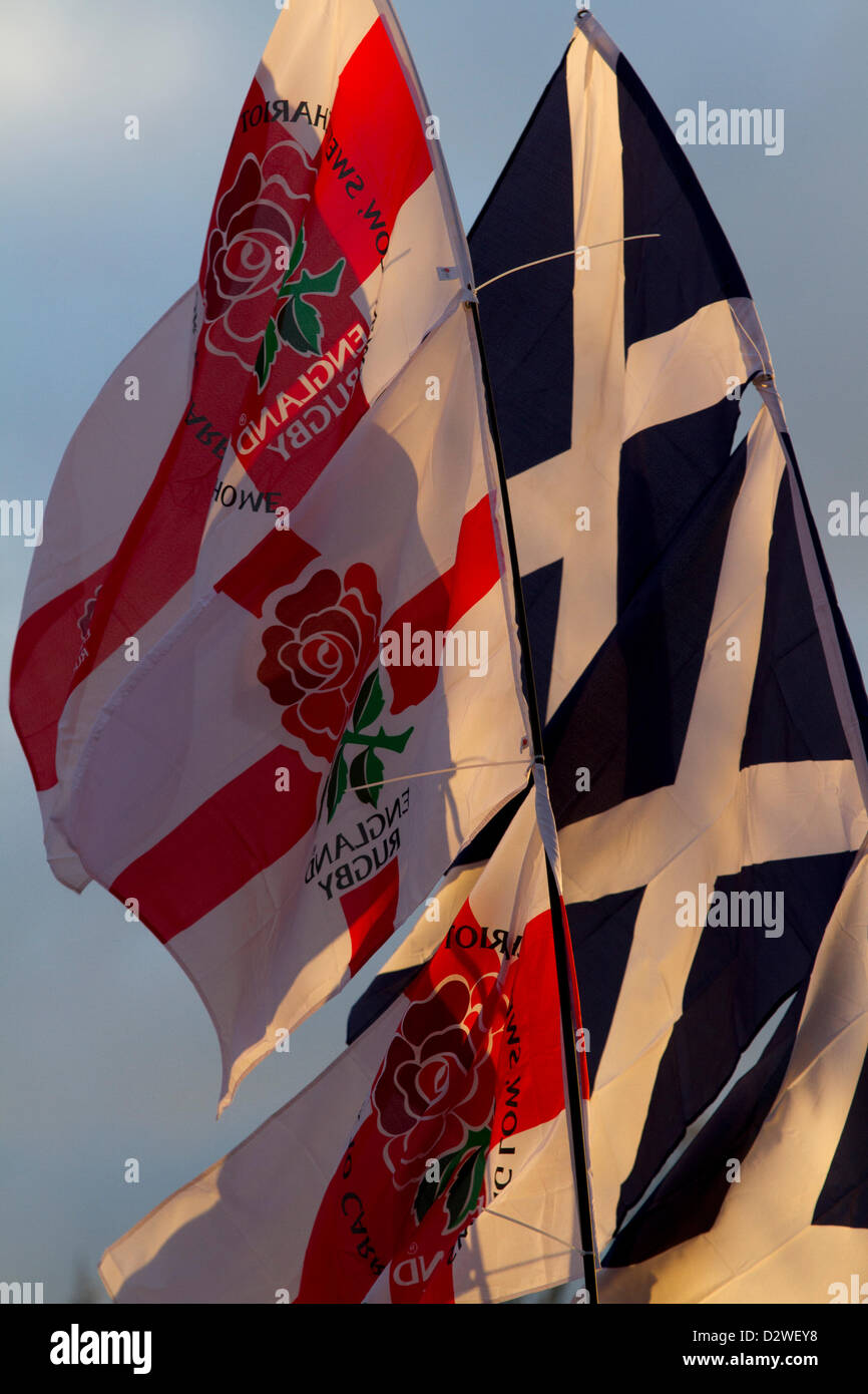 Six nations rugby flags hi-res stock photography and images - Alamy