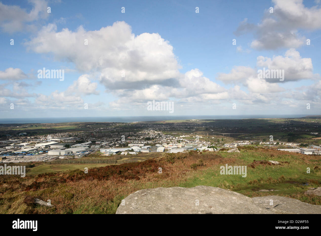 view from Carn Brae Cornwall Stock Photo - Alamy