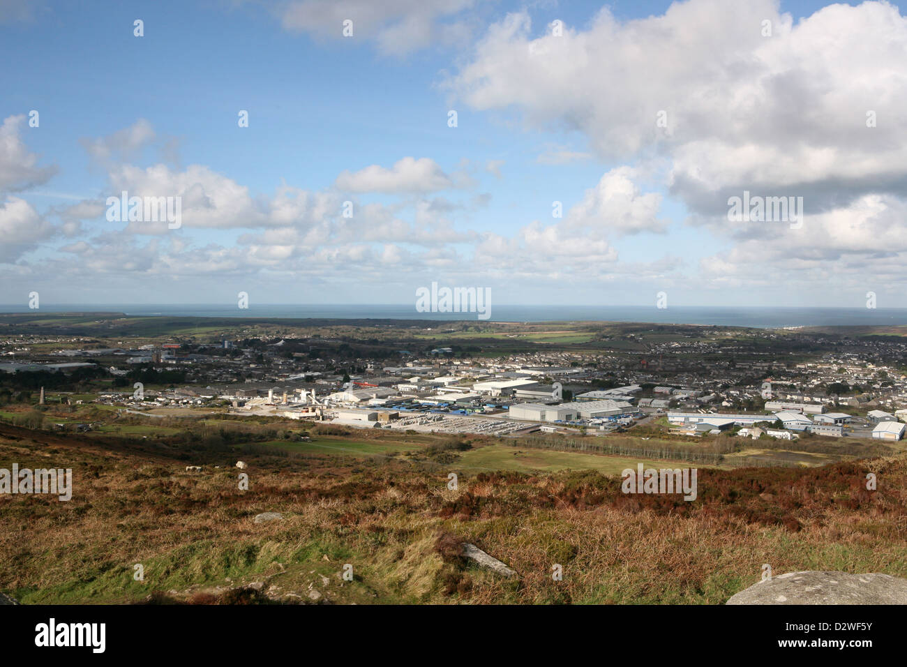 view from Carn Brae Cornwall Stock Photo - Alamy