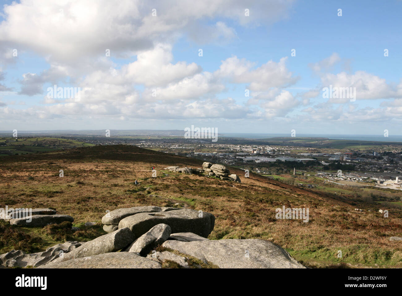 view from Carn Brae Cornwall Stock Photo - Alamy