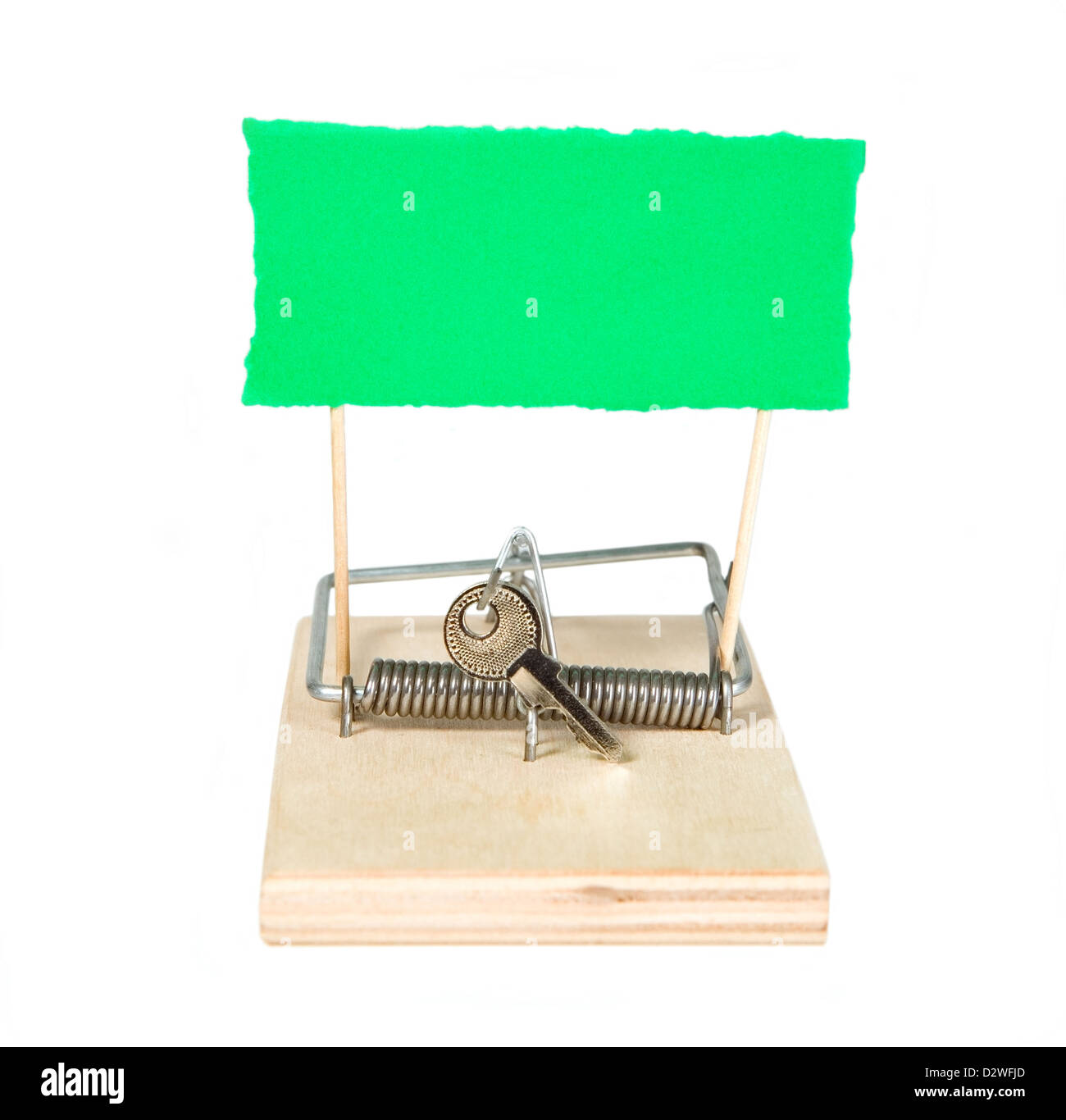 A mouse trap with keys and paper on it Stock Photo - Alamy