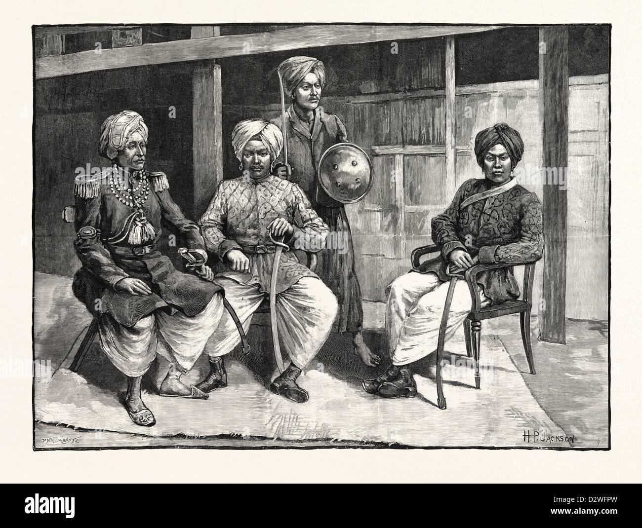 THE MANIPUR EXPEDITION: THE THREE PRISONERS IN THE HANDS OF THE BRITISH ...